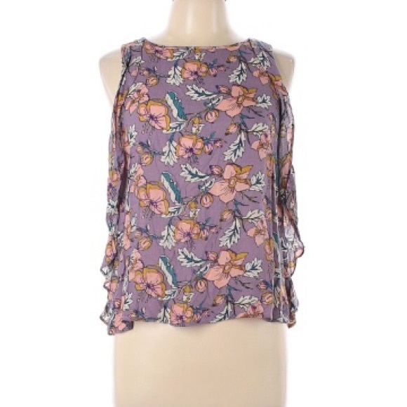 Xhilaration | Tops | Xhilaration Purple Floral Sleeveless Blouse | Poshmark